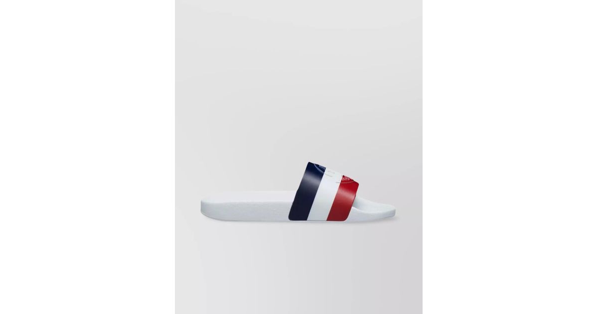 Moncler Tri-Color Open Toe Sliders With 2 Cm Sole in White for Men | Lyst