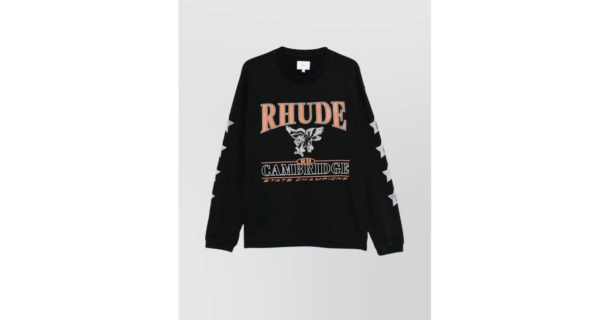Rhude Cambridge State Champs Ls T-Shirt in Black for Men | Lyst