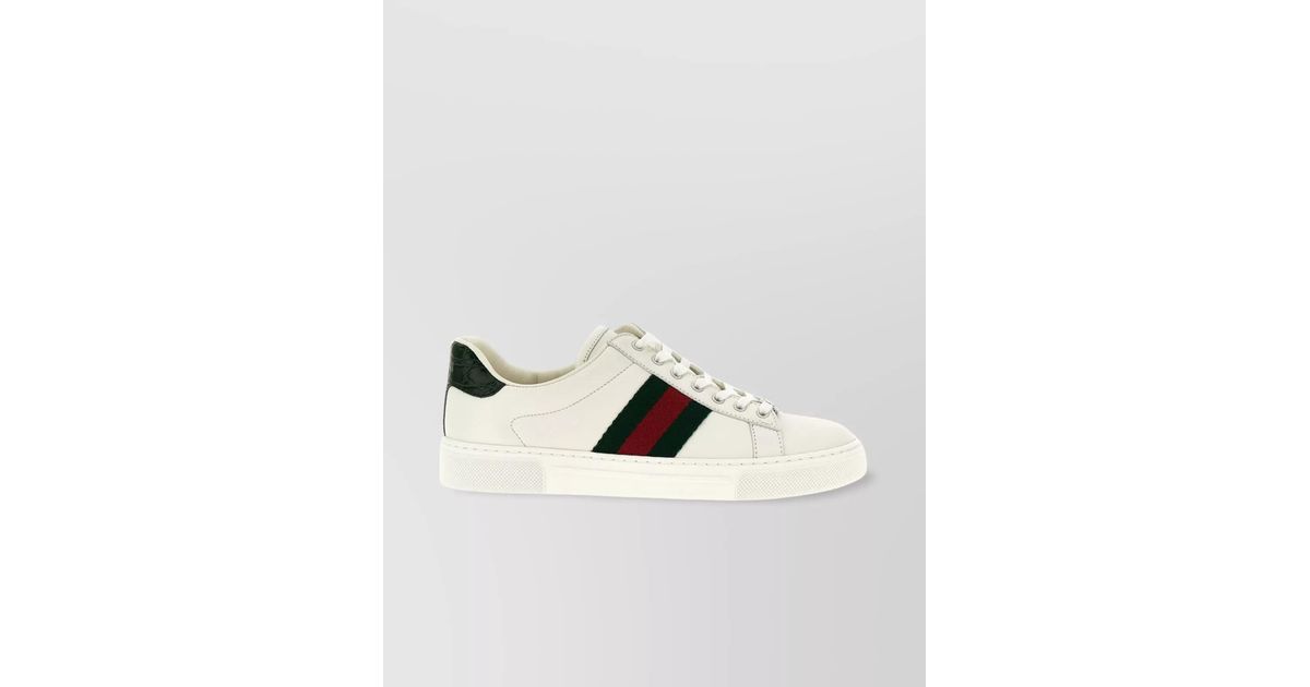 Gucci Sneakers Rubber Sole Contrasting Heel Tab in Natural | Lyst UK