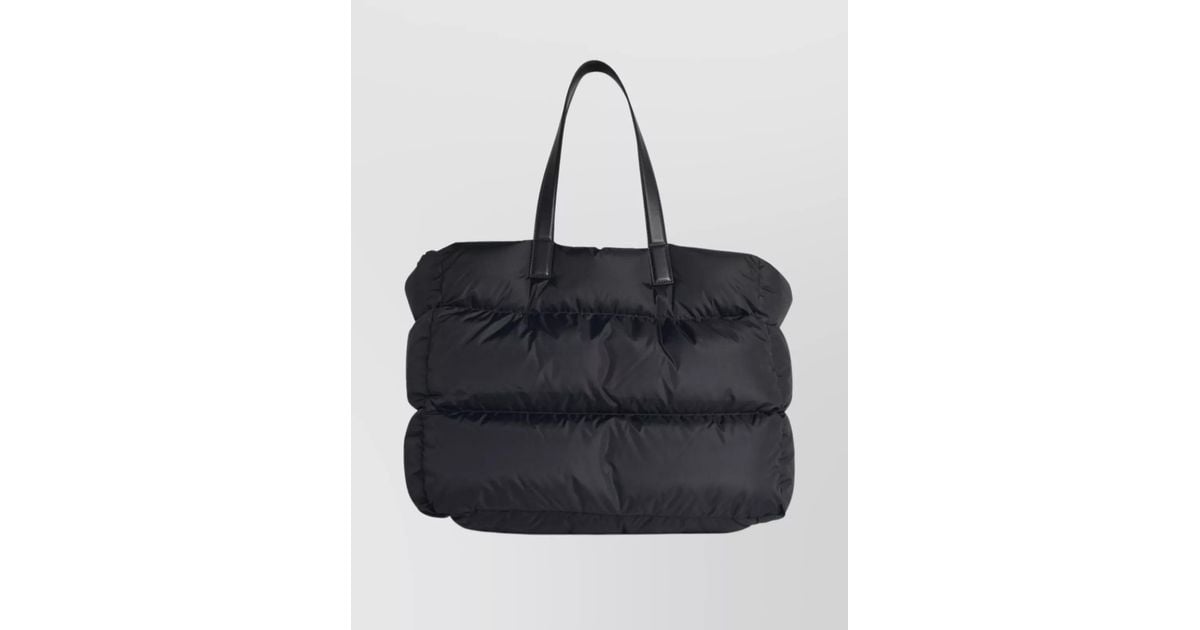 Moncler Padded Tote Bag Quilted Texture in Black for Men | Lyst