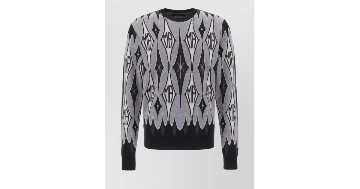 Amiri Cotton Sweater With Embroidered Graphic Pattern in Gray for Men ...