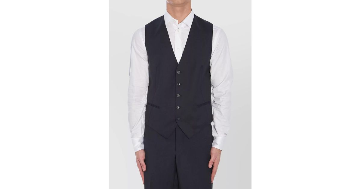 Tagliatore Wool Vest With V-Neck And Tailored Fit in Blue for Men | Lyst UK