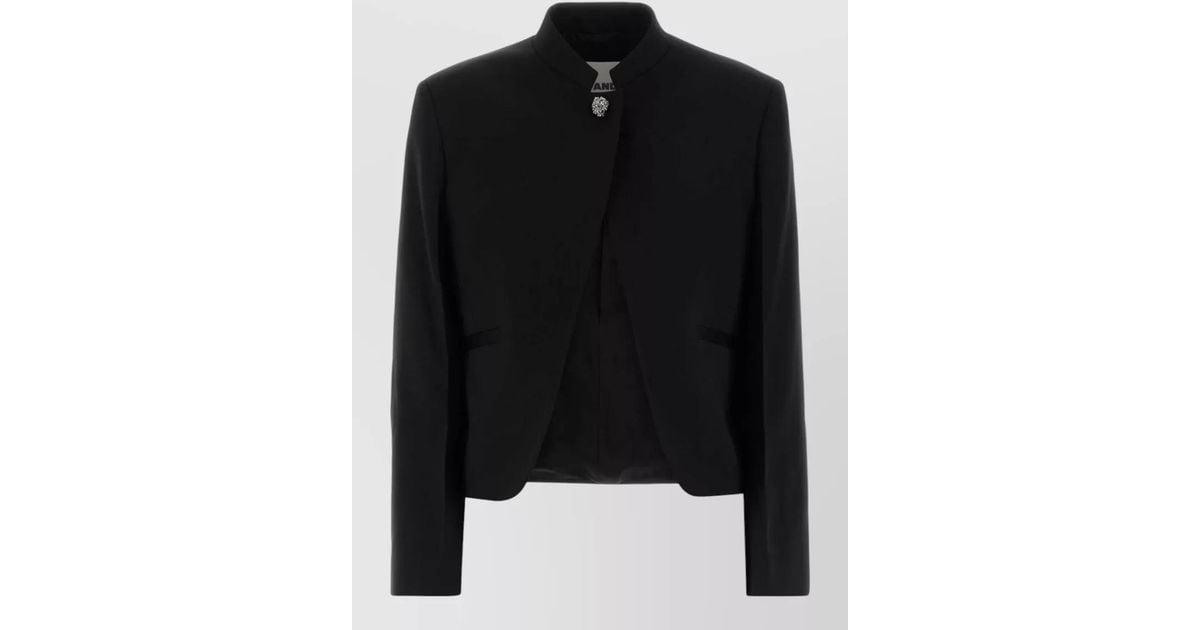 Jil Sander Wool Blazer Structured Silhouette Cropped Design in Black ...