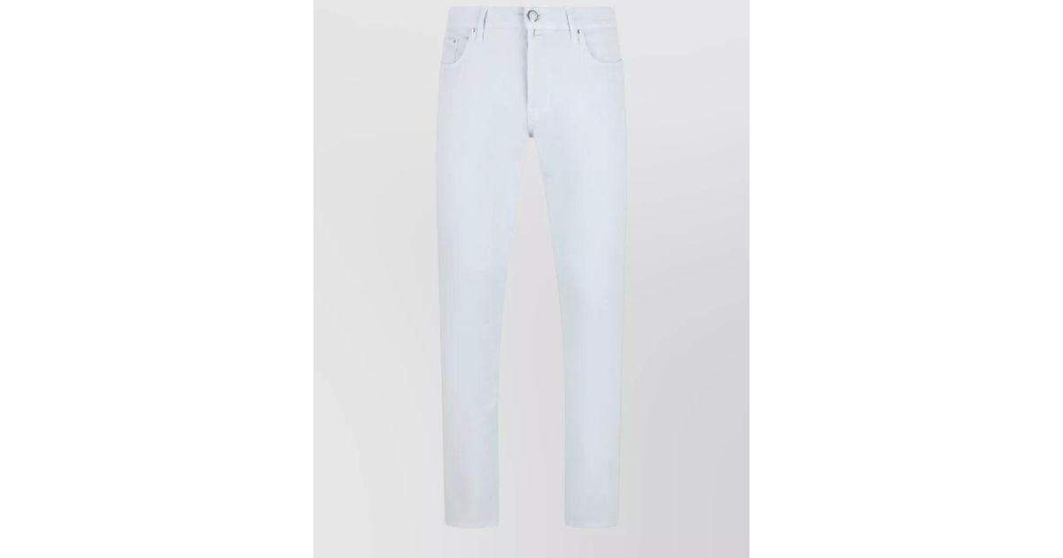 Jacob Cohen Straight Leg Trousers Belt Loops Five Pockets in White for ...