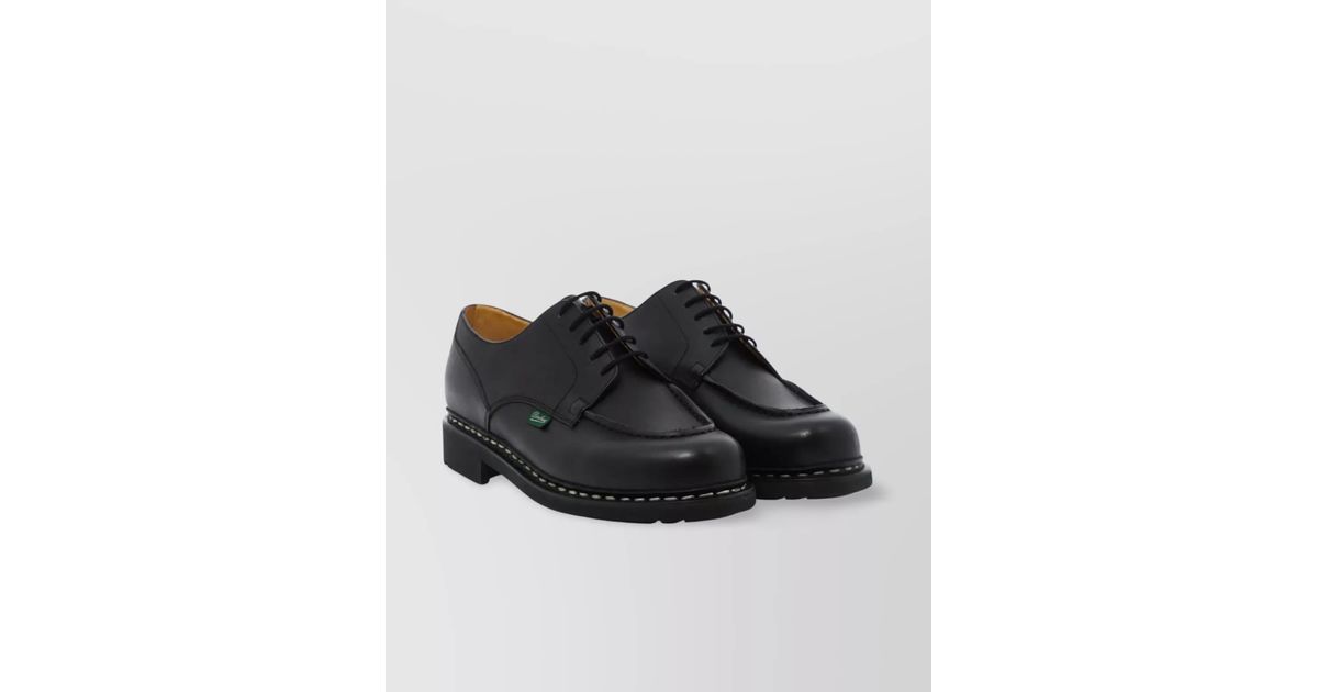 Paraboot Leather Lace-Up Shoes With Round Toe in Black for Men | Lyst