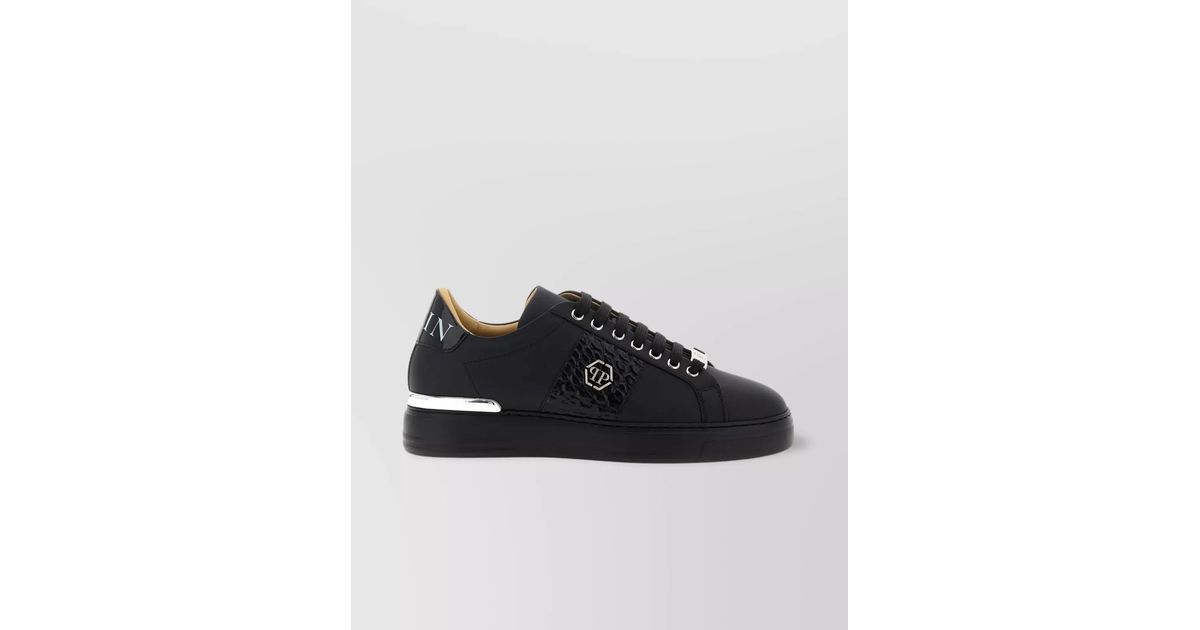 Philipp Plein 'Rubber Sole' Sneakers With 'Textured Panel' in Black for ...