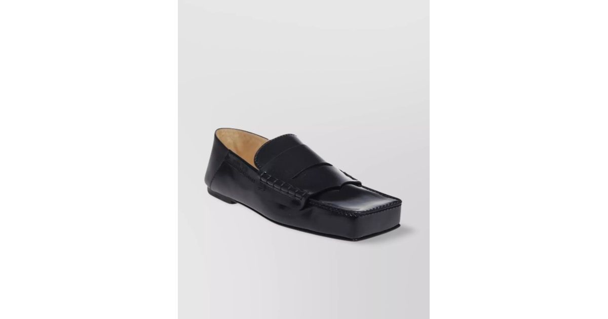 Jacquemus Square Toe Loafer Stitch Detailing in Blue | Lyst