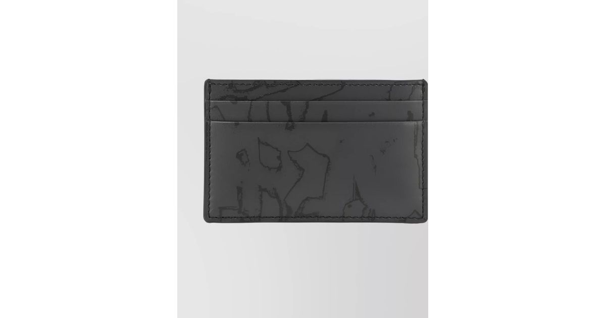 Alexander McQueen Graffiti Compact Textured Wallet in Black for Men | Lyst