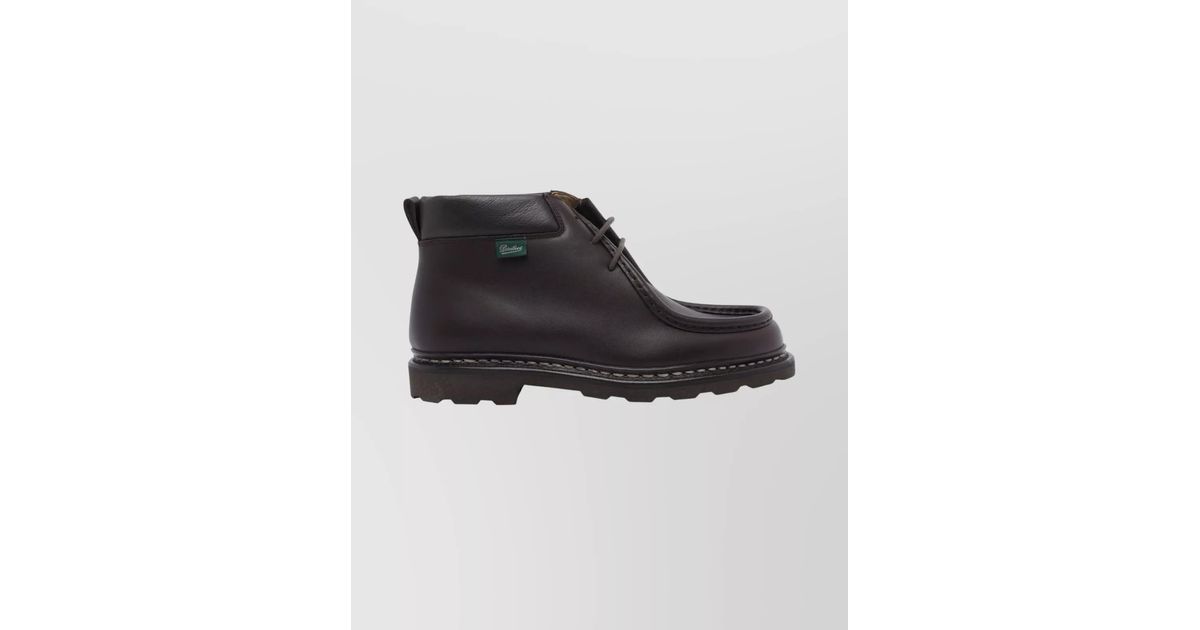 Paraboot Leather Lace-Up Shoes in Black for Men | Lyst
