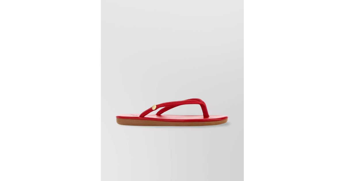Ancient Greek Sandals Saionara Thong Rubber Sole Slippers in Red | Lyst