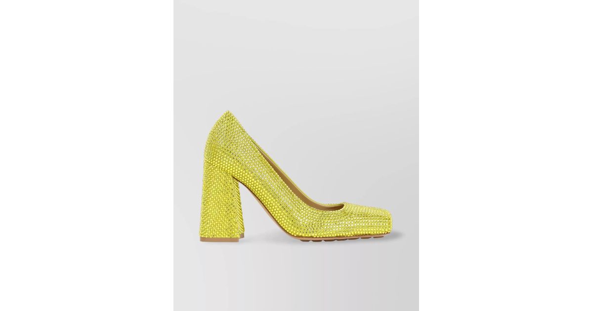 Bottega Veneta Tower Pumps With Strass-Embellished Suede Upper in ...