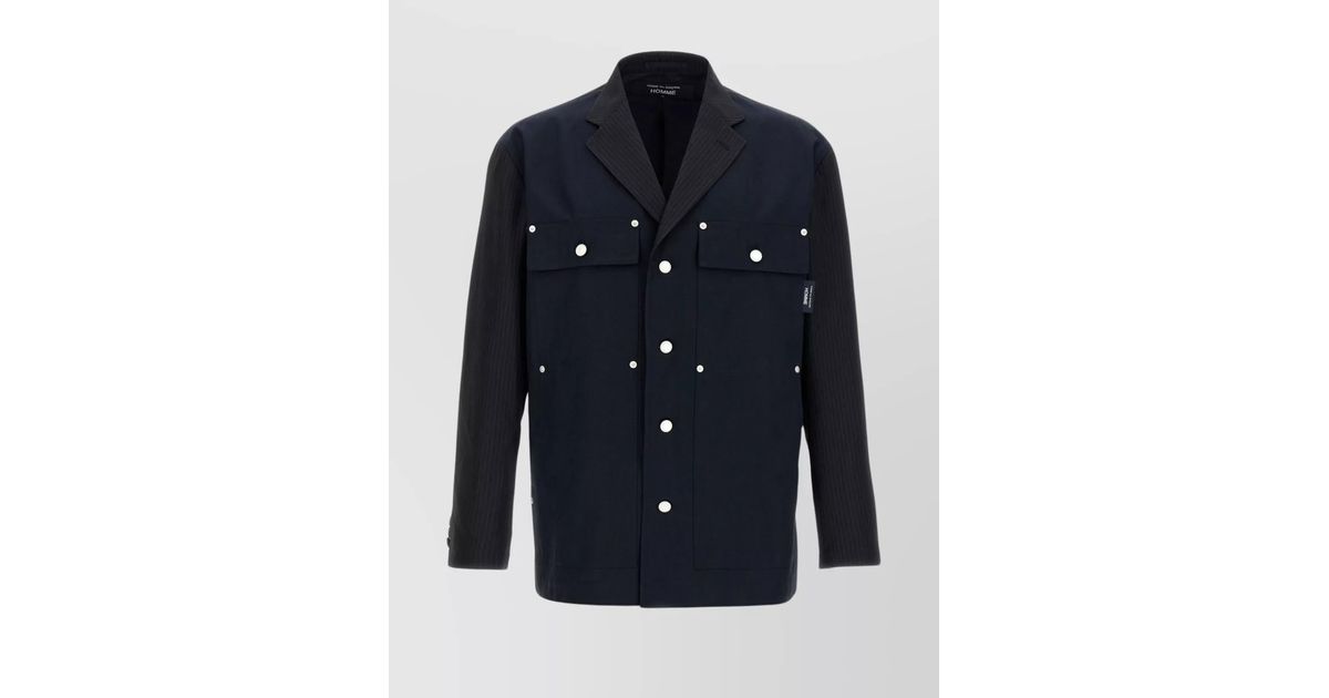 Comme des Garçons Striped Blazer With Lapel And Cuffs in Blue for Men ...
