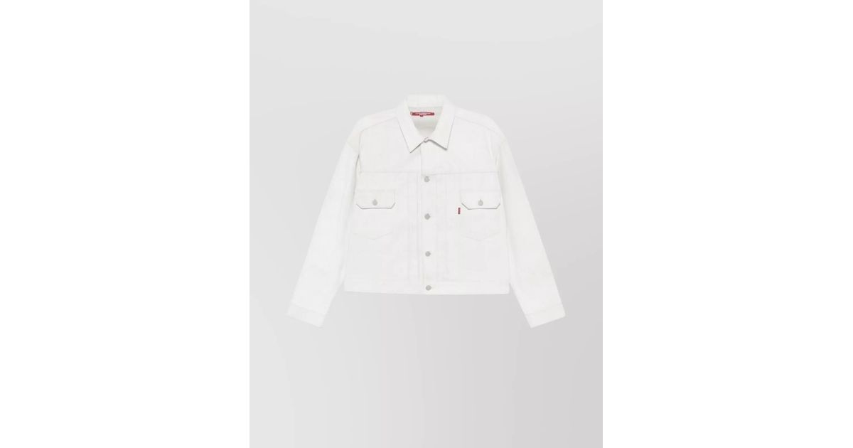 Junya Watanabe Denim Jacket With Adjustable Cuffs And Collared in White ...