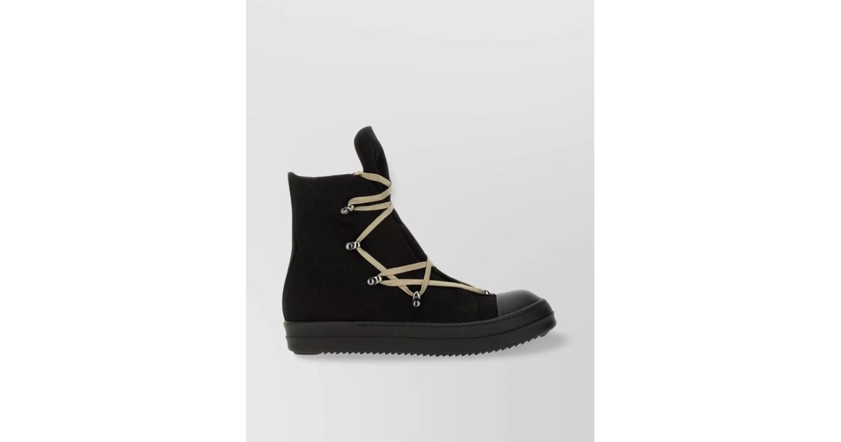 Rick Owens High-Top "Hexa" Sneakers Metal Eyelets in Black for Men | Lyst