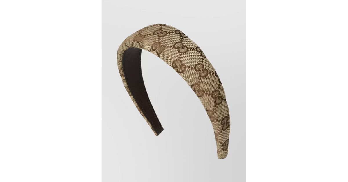 Gucci Monogram Pattern Headband Fabric Wide Band in White | Lyst