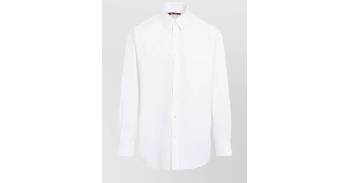 Gucci Cotton Shirt With Double Collar And Chest Pocket in White for Men ...