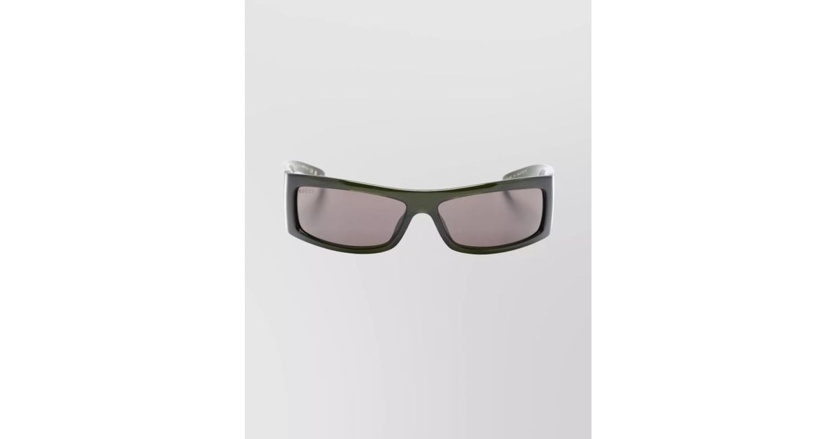 Gucci Curved Rectangle Sunglasses Lenses in Gray | Lyst