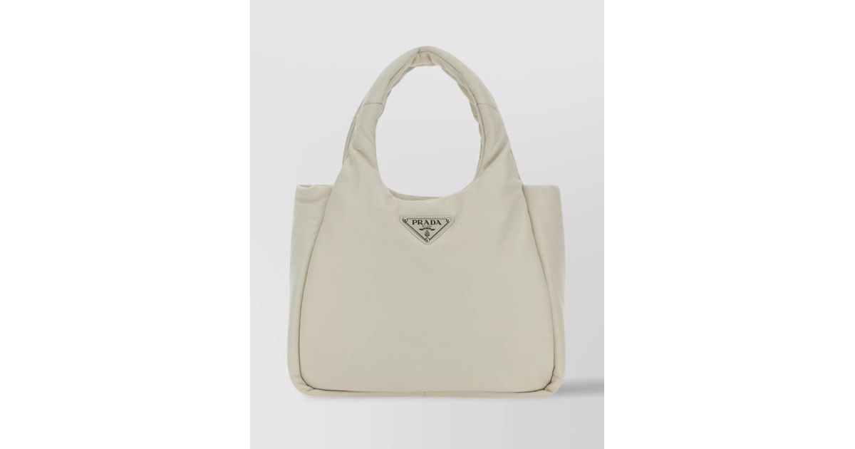 Prada Soft Texture Top Handle Shoulder Bag in White | Lyst