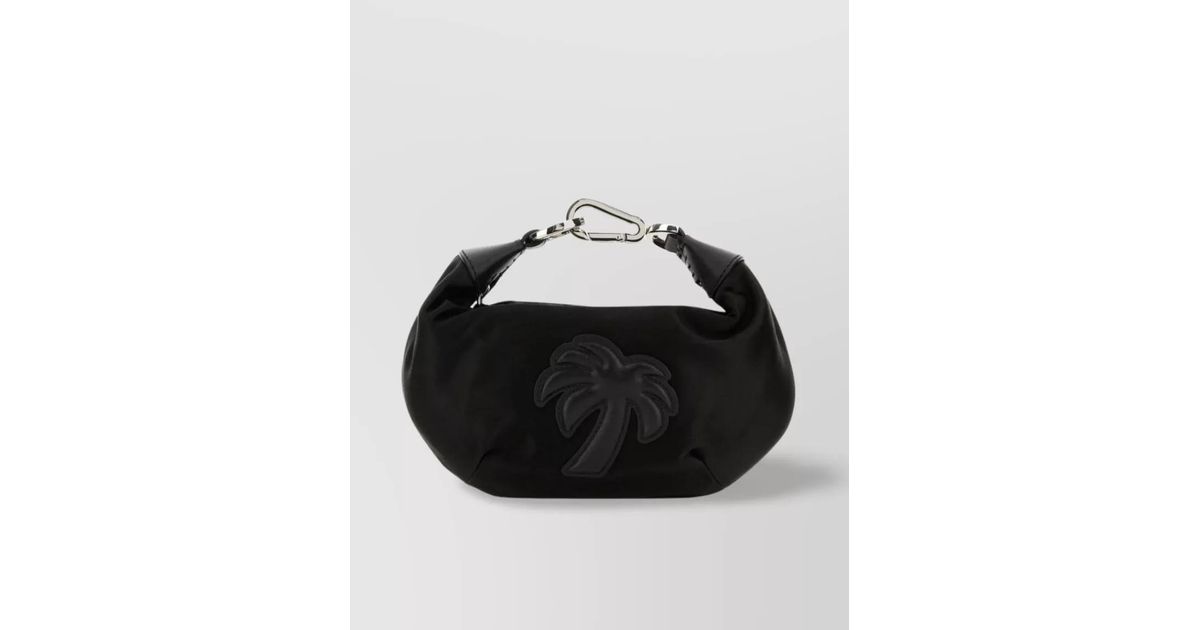 Palm Angels Large Fabric Handbag With Embroidered Palm Tree in Black | Lyst