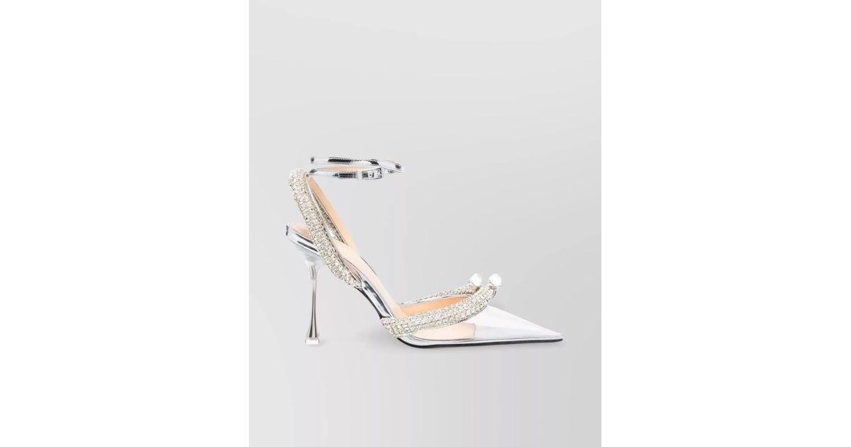 Mach & Mach Crystal-Embellished Pvc Slingback Pumps in White | Lyst