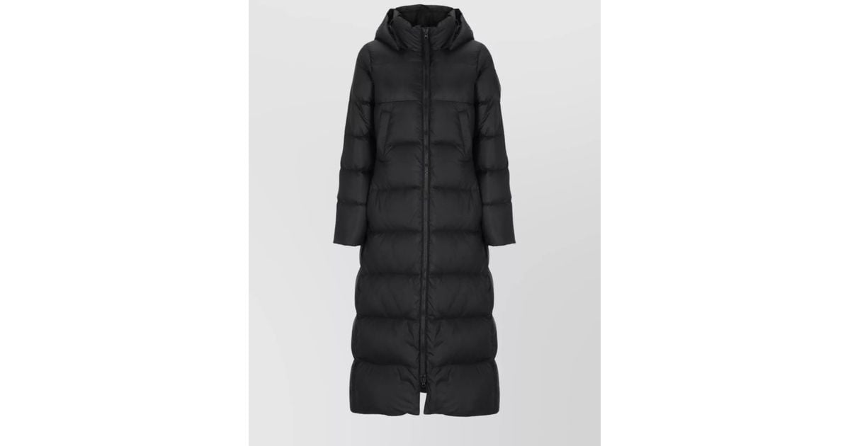 Canada Goose Padded Long Coat With Hood And Pockets in Black | Lyst UK