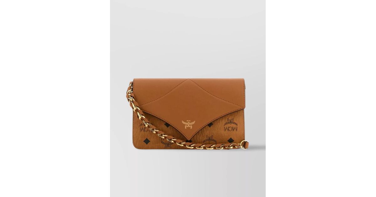 MCM Diamond Crossbody Bag in Brown | Lyst