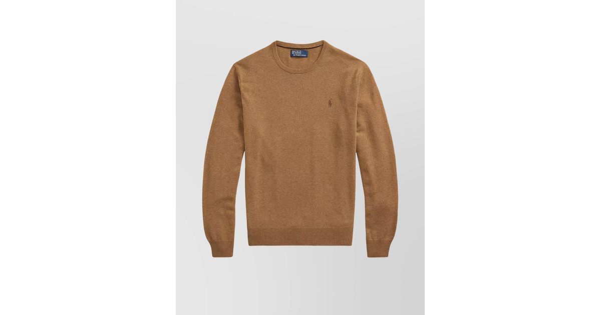 Polo Ralph Lauren Crew Neck Long Sleeve Pullover With Ribbed Cuffs in ...