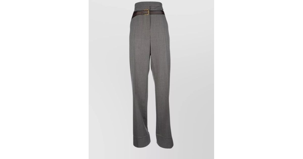 Prada Wide Leg Trousers With Back Seam Detail in Grey | Lyst UK