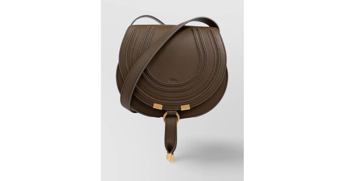 Chloé Small Leather Shoulder Bag With Antique Brass Finish in Brown | Lyst