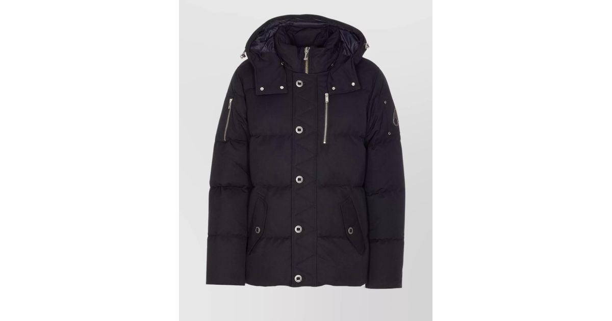 Moose Knuckles Quilted Hooded Jackets Removable Hood in Blue for Men ...