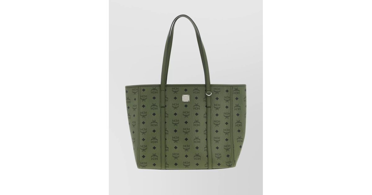 MCM Medium Toni Tote Bag With Double Handles in Green | Lyst