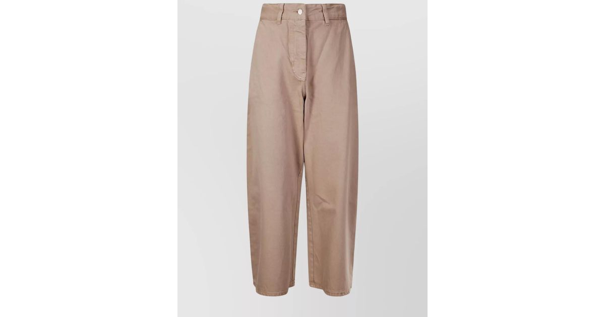 Studio Nicholson Denim Wide Leg Cropped Jeans in Natural | Lyst UK