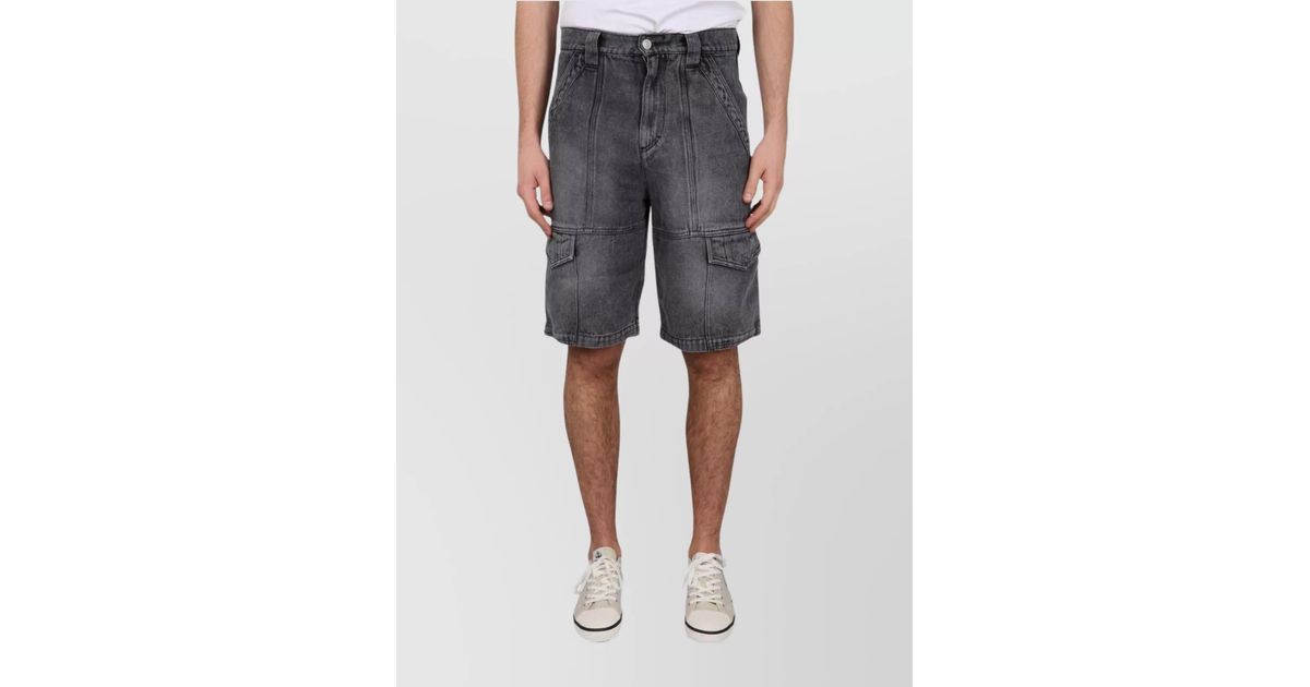 Isabel Marant Timy Bermuda Shorts Multiple Pockets in Grey for Men ...