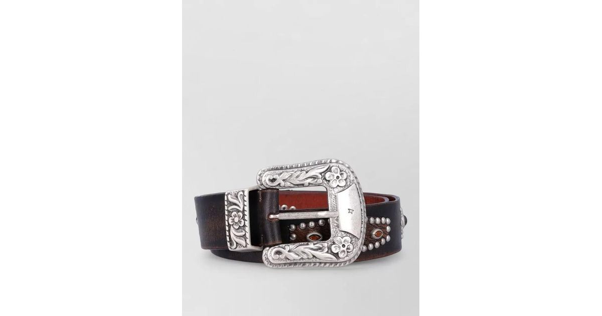 Golden Goose Belt Decorative Buckle Floral Engraving Studs in Metallic ...