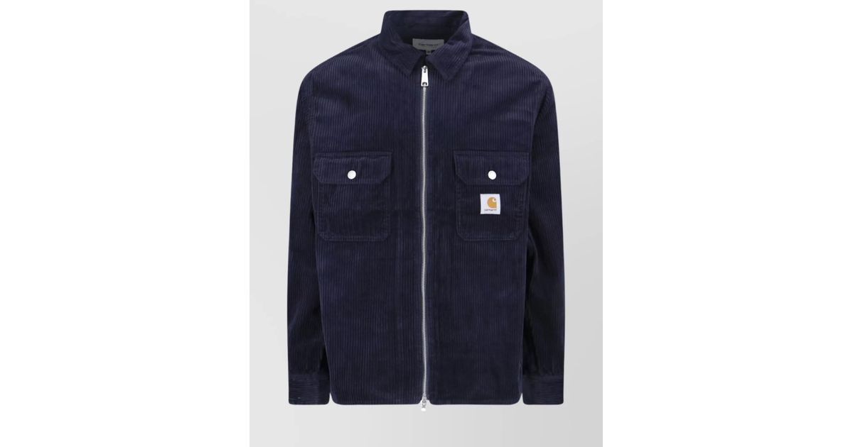 Carhartt Casual Corduroy Jacket Button Cuffs in Blue for Men | Lyst UK