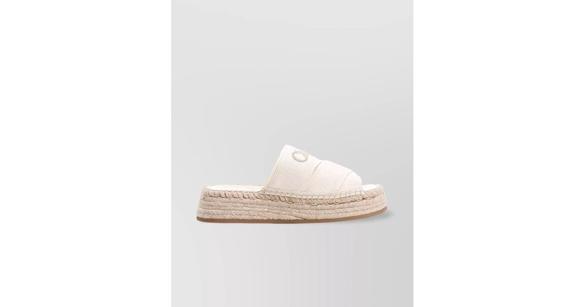 Chloé Mila Canvas Espadrille Platform Mules in Natural | Lyst