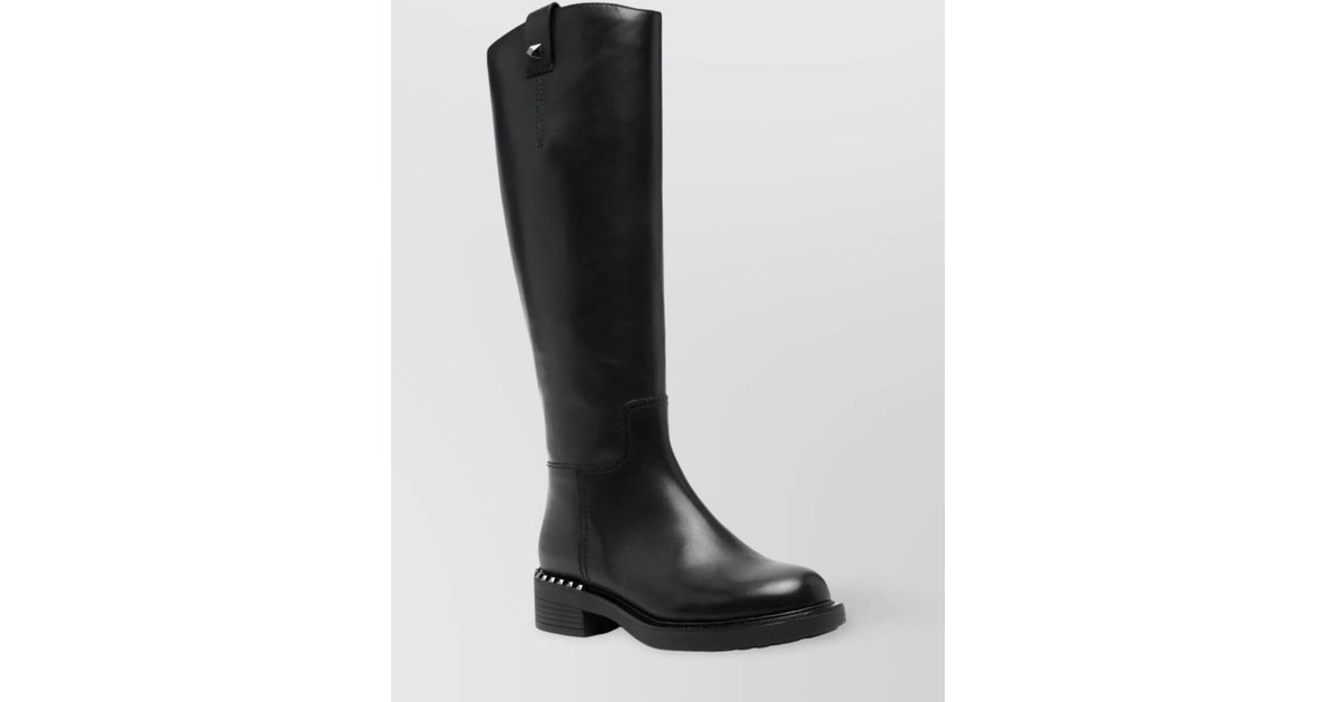 Ash Faith Leather Knee-High Boots in Black | Lyst