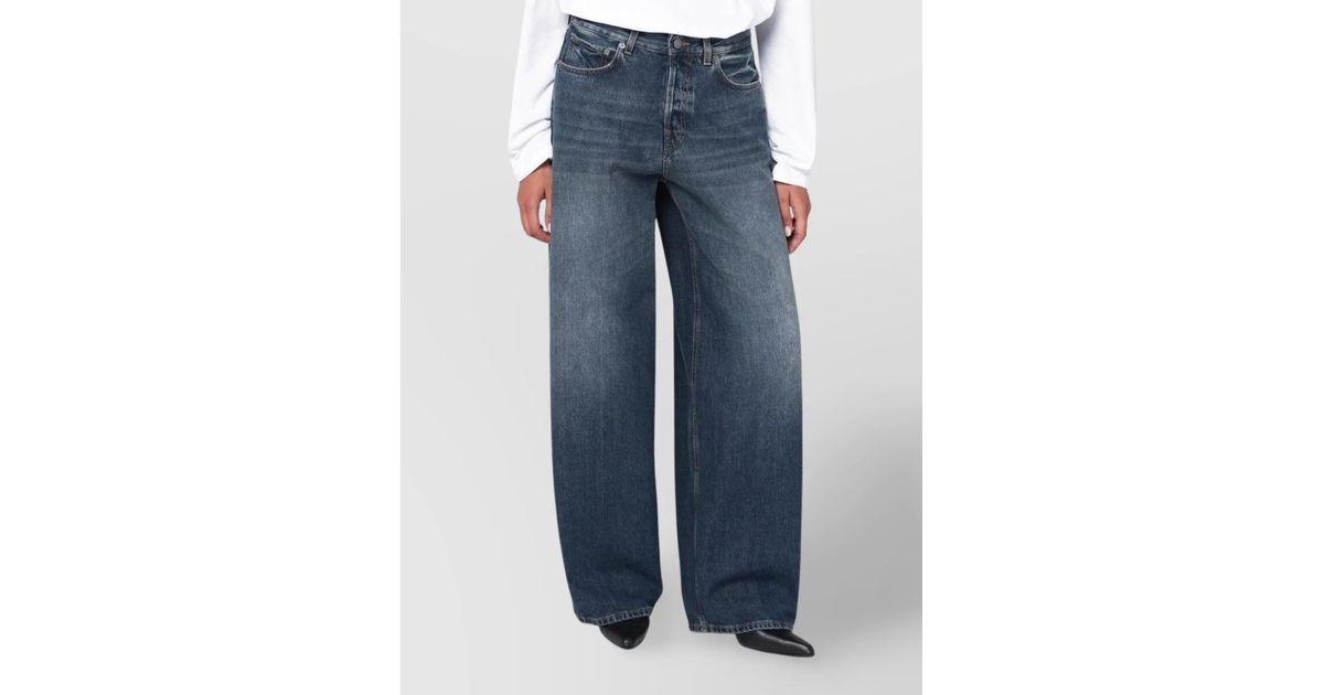Haikure Wide-Leg Jeans Washed Effect in Blue | Lyst UK
