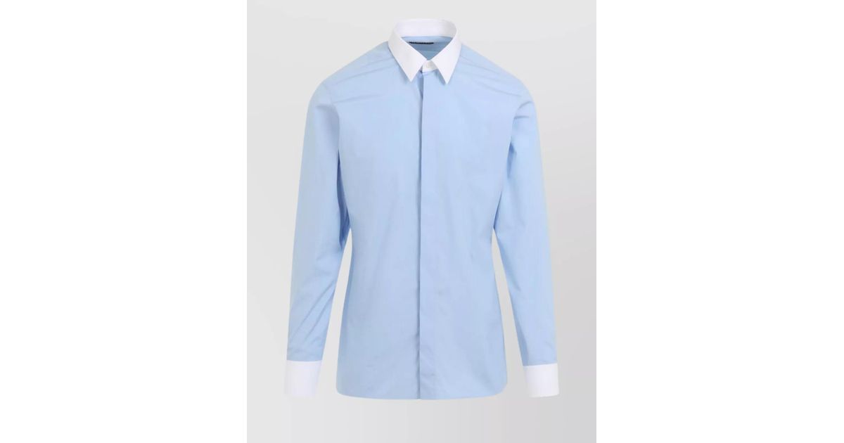 Tom Ford Long Sleeve Shirt Contrasting Collar in Blue for Men | Lyst UK