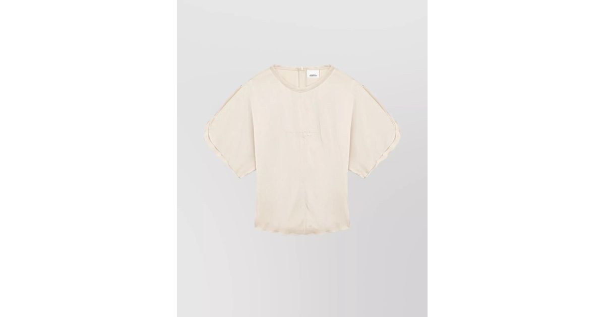 Isabel Marant Satin Finish Crew Neck Blouse in White | Lyst UK