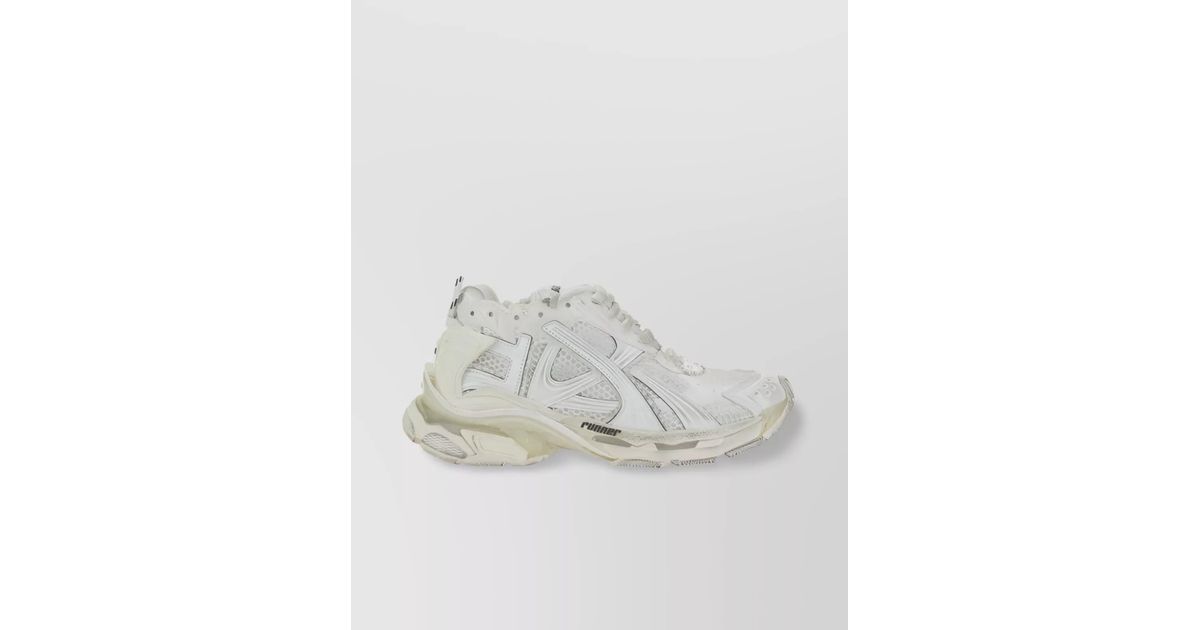 Balenciaga Mesh Runner Sneakers Platform Sole in White | Lyst