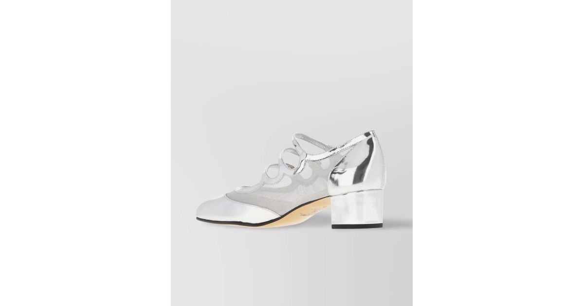 CAREL PARIS Leather And Mesh Knight Pumps in White | Lyst