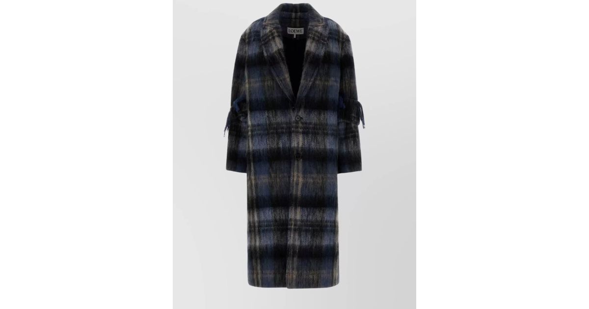 Loewe Embroidered Mohair-Blend Single-Breasted Coat in Black | Lyst