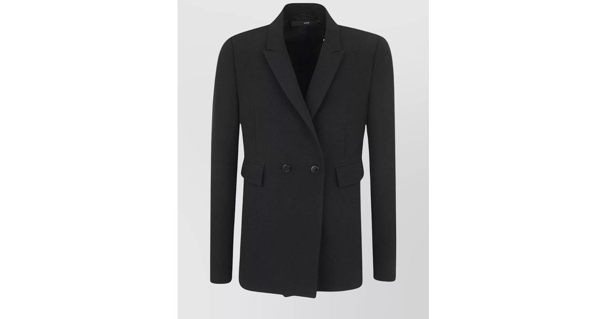 SAPIO Long Jacket Back Vent in Black for Men | Lyst UK