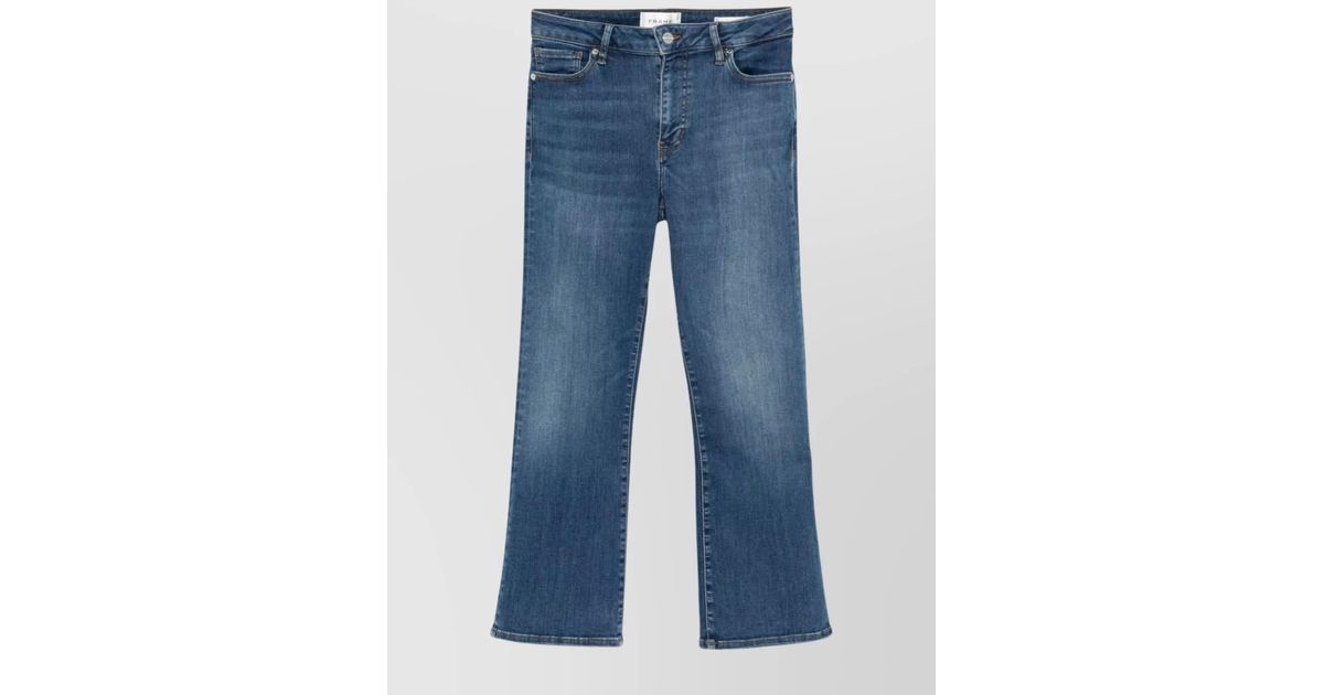 FRAME High-Waisted Organic Cotton Bootcut Jeans in Blue | Lyst UK