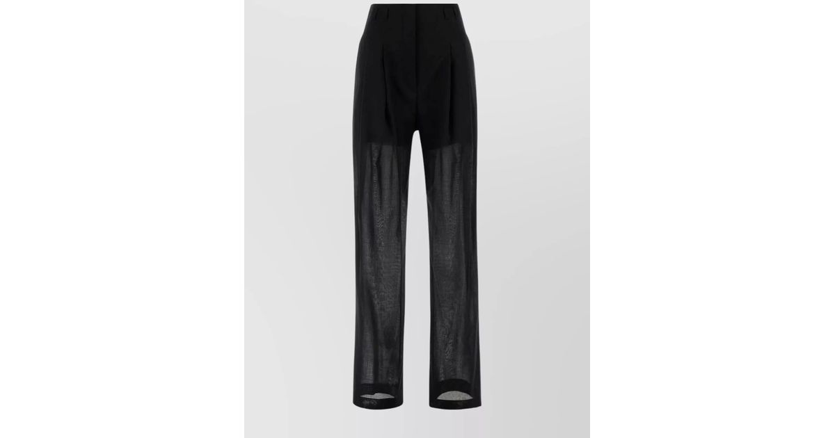 Philosophy Wide-Leg Pant With Sheer Lower Panel in Black | Lyst