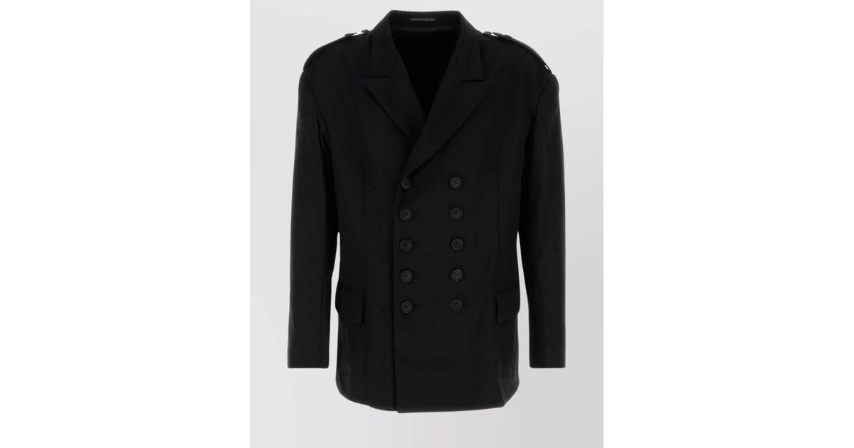 Yohji Yamamoto Wool Blazer Double-Breasted Design Front Flap Pockets in ...