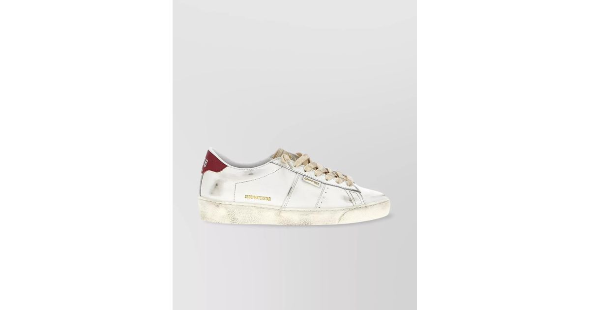 Golden Goose Distressed Sneakers With Perforated Toe Cap in Natural | Lyst