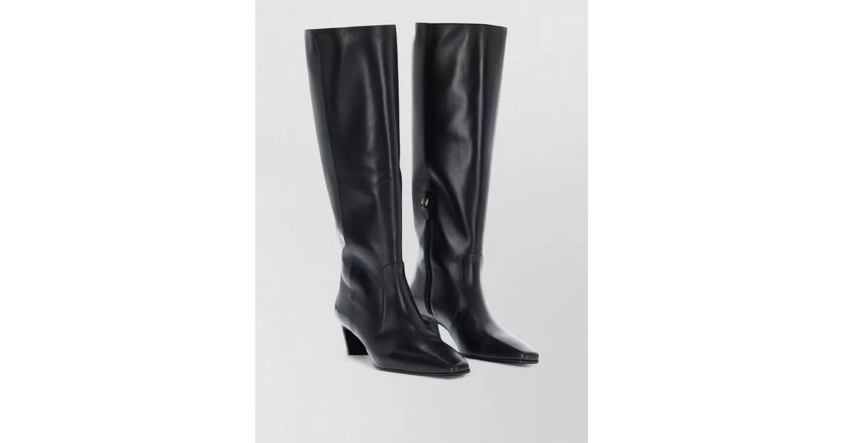 Stuart Weitzman Leather Boots in Black | Lyst