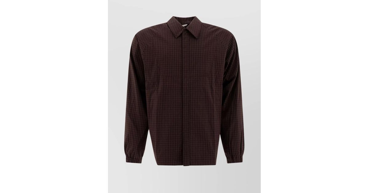 GR10K Collared Long Sleeves Elastic Cuffs Shirt in Brown for Men | Lyst UK